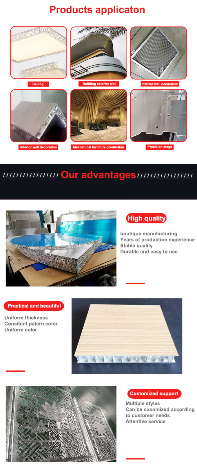 4x8 Aluminum Sandwich Panel Honeycomb Composite Panel with Open Edge ...